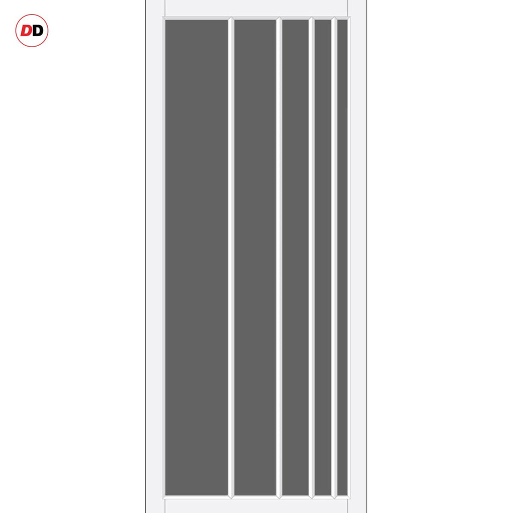 Simona Solid Wood Internal Door Pair UK Made DD0105T Tinted Glass - Cl