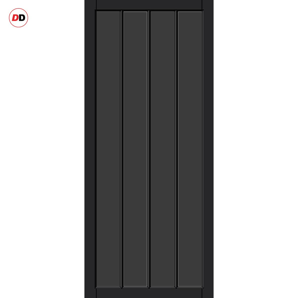 Adiba Solid Wood Internal Door Pair UK Made DD0106T Tinted Glass - Sha