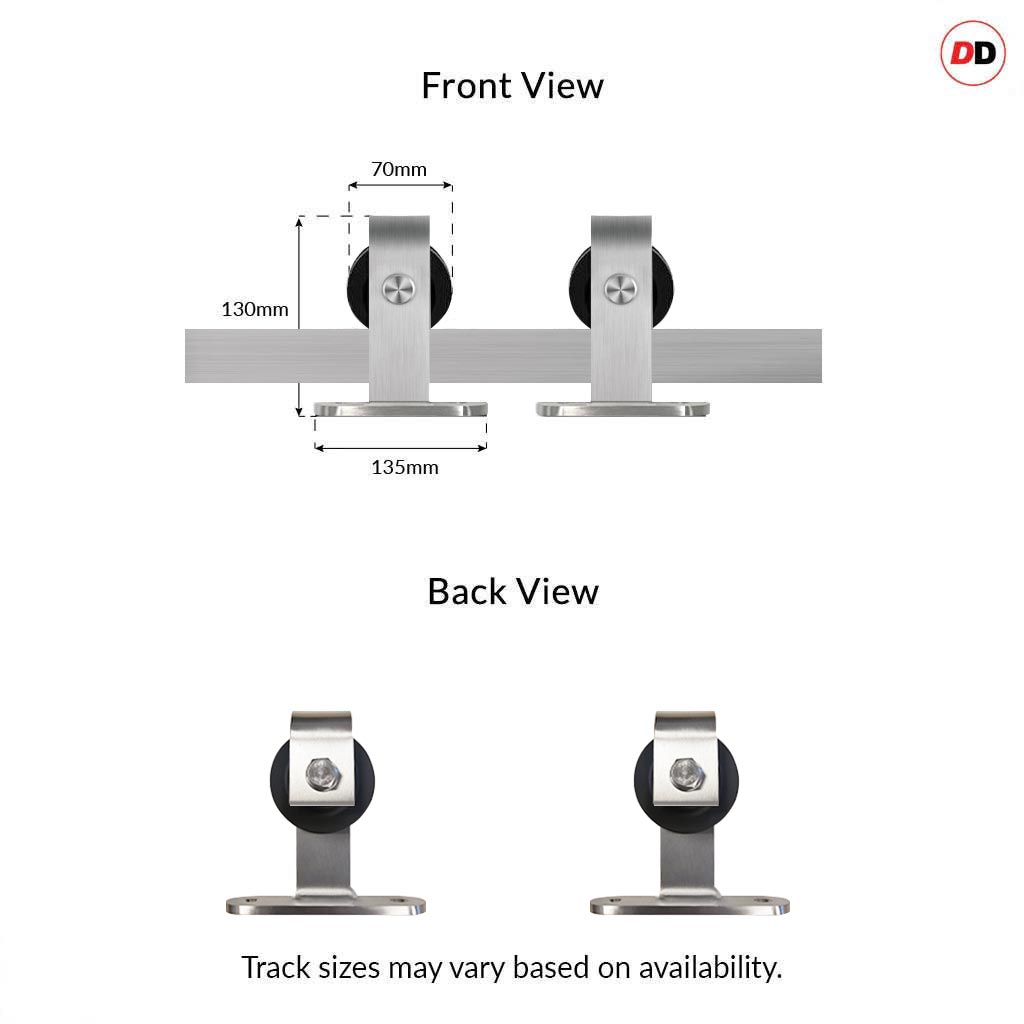 Top Mounted Stainless Steel Sliding Track & Double Door - Diez Charcoa