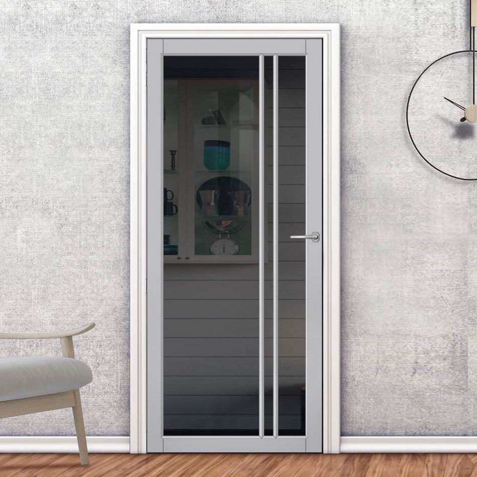 Milano Solid Wood Internal Door UK Made DD0101T Tinted Glass - 7 Colou ...