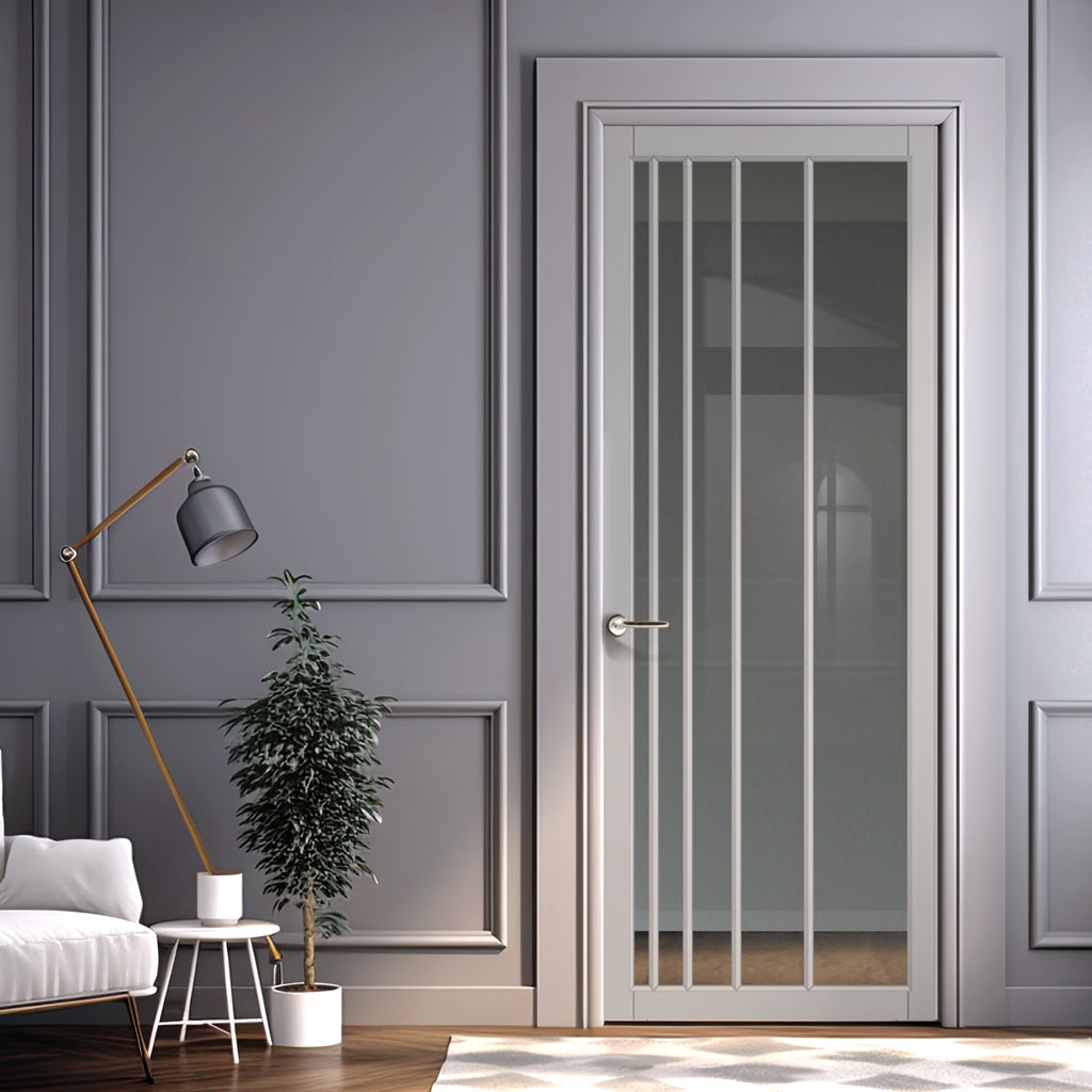 Simona Solid Wood Internal Door UK Made DD0105C Clear Glass - Mist Gre