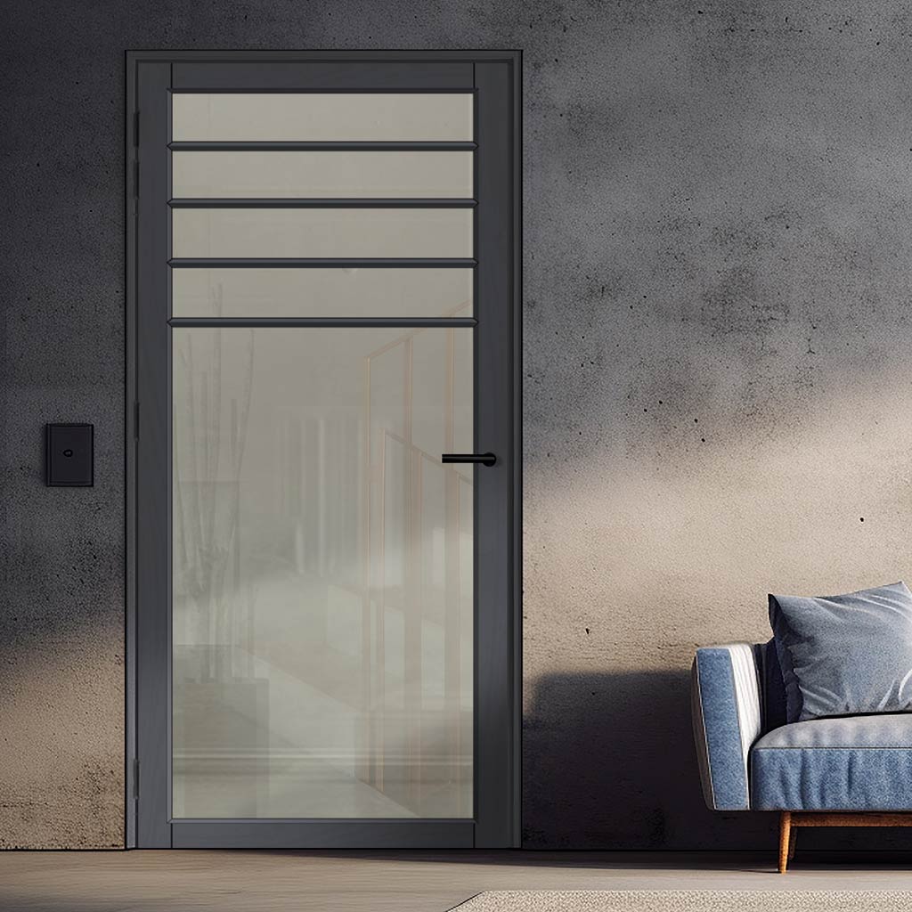 Drake Solid Wood Internal Door UK Made DD0108C Clear Glass - 7 Colour