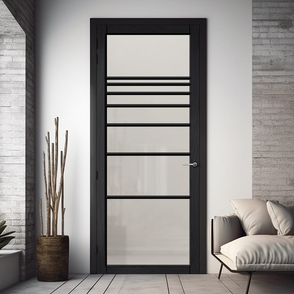 Amoo Solid Wood Internal Door UK Made DD0112F Frosted Glass - 7 Colour