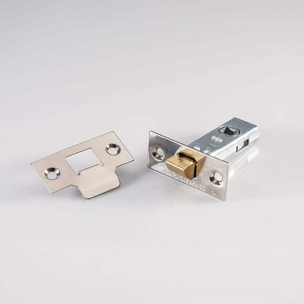 Standard tubular latch in two sizes, 65mm or 75mm for internal doors.