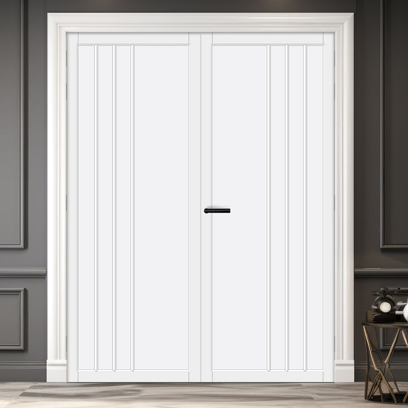 Tula Panel Solid Wood Internal Door Pair UK Made DD0104P - Cloud White ...