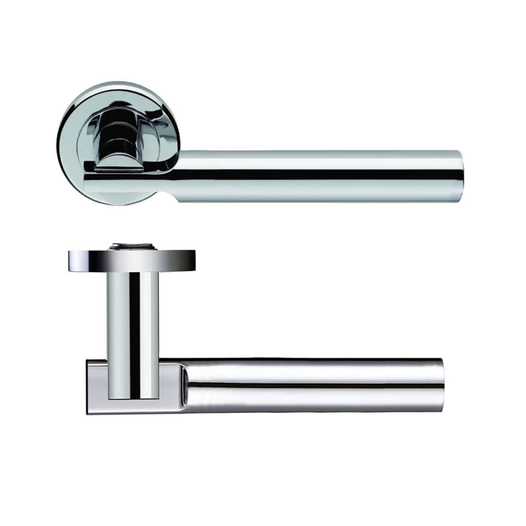 Turin Double Door Lever Handle Pack - 6 Square Hinges - Polished Chrom