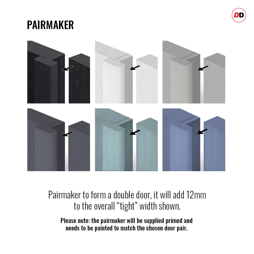 V-Line® Grooved Flush Door Pair V022 - Premium Primed - Six Colour Opt