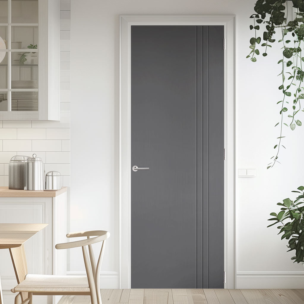 V-Line® Grooved Flush Door V018 - Premium Primed - Six Colour Options