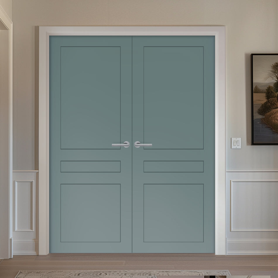 V-Line® Grooved Flush Door Pair V082 - Premium Primed - Six Colour Opt ...