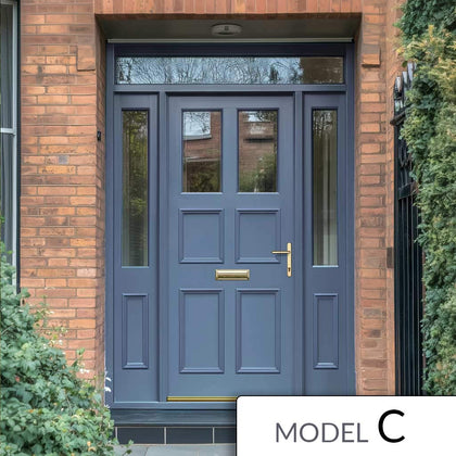Exterior Victorian Ailsa 2L 4P Front Door with Two Sidelights & Transo ...
