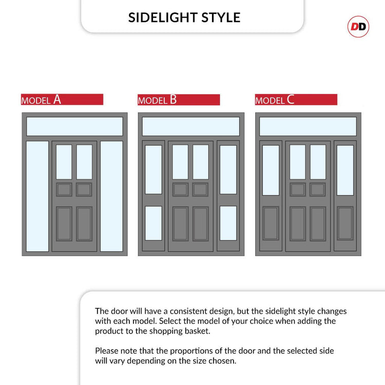 Exterior Victorian Ailsa 2L 4P Front Door with Two Sidelights & Transo ...