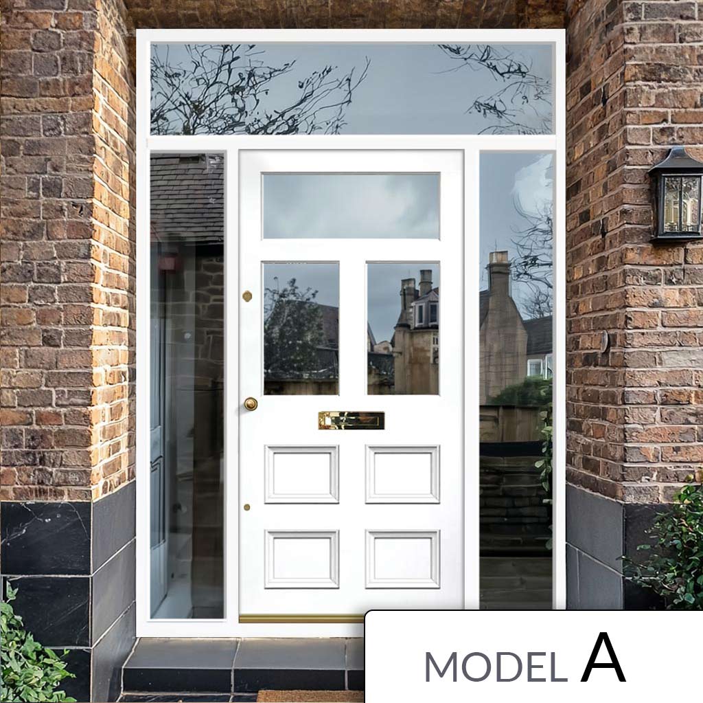 Exterior Victorian Bronte 1L 6P Front Door with Two Sidelights & Trans