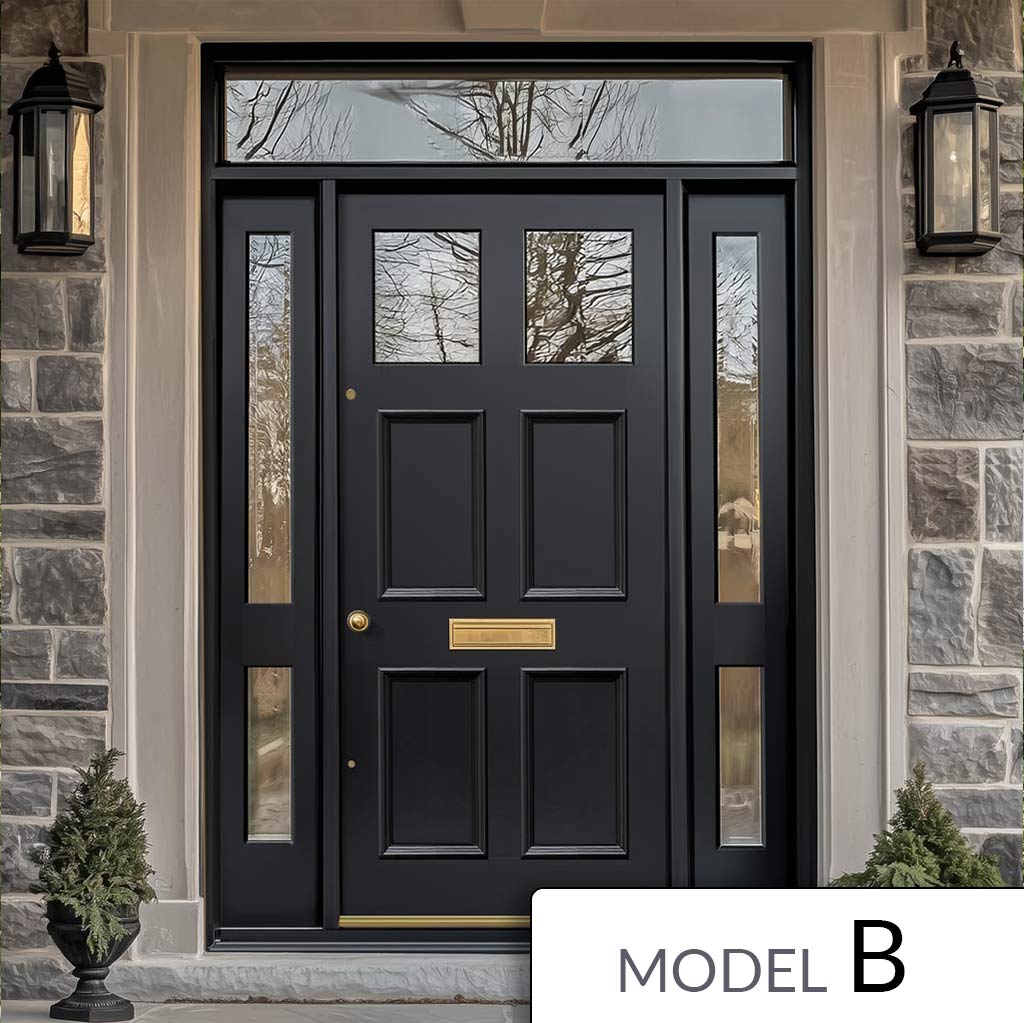 Exterior Colonial 2L 4P Front Door with Two Sidelights & Transom - Cus