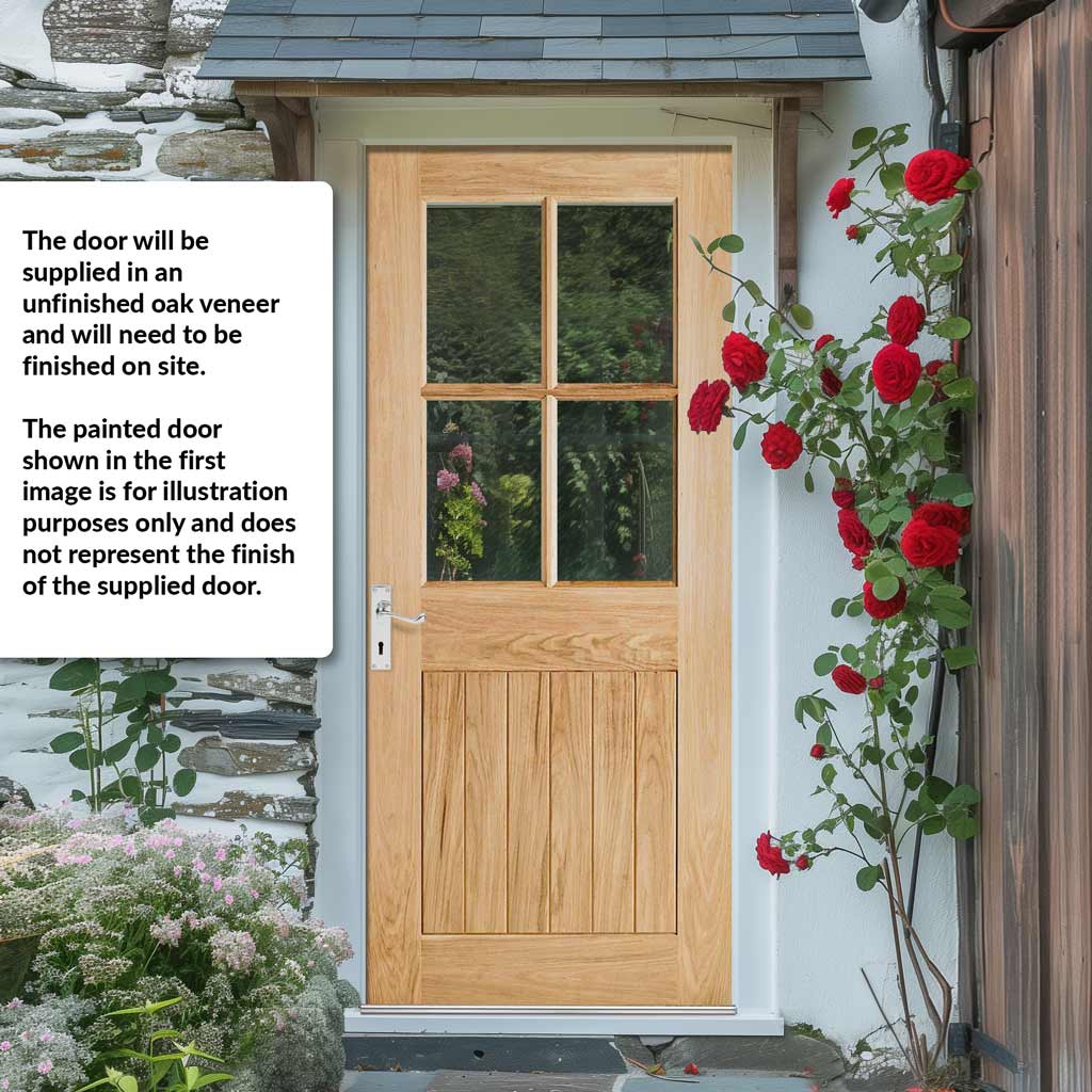Cottage 4L Exterior Oak Door - Clear Double Glazing