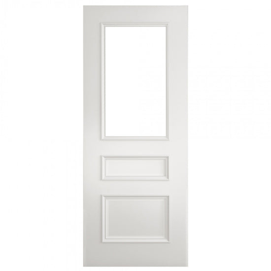 Windsor White Primed Internal Door - Clear Bevelled Glass – Direct Doors