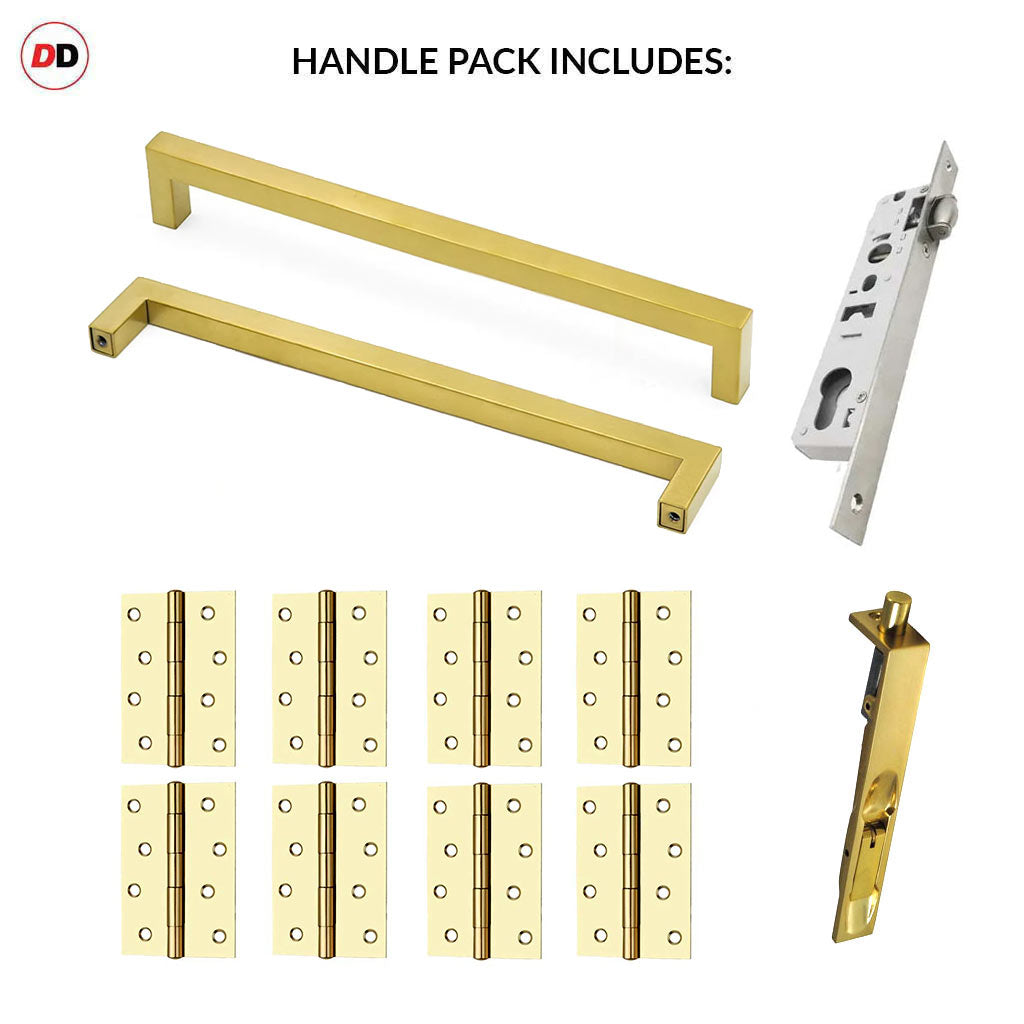Concord XL 400mm Back to Back Double Door Pull Handle Pack - 8 Square