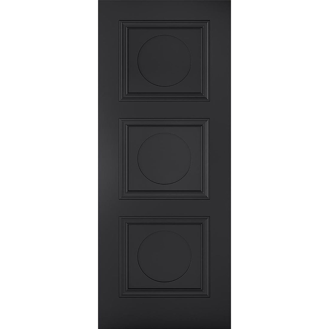 Premium Single Sliding Door & Wall Track - Antwerp 3 Panel Black Prime ...