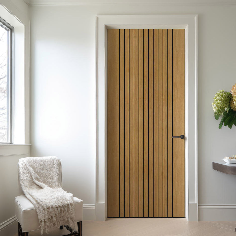 J B Kind Laminates Aria Oak Coloured Fire Internal Door - 1/2 Hour Fir ...