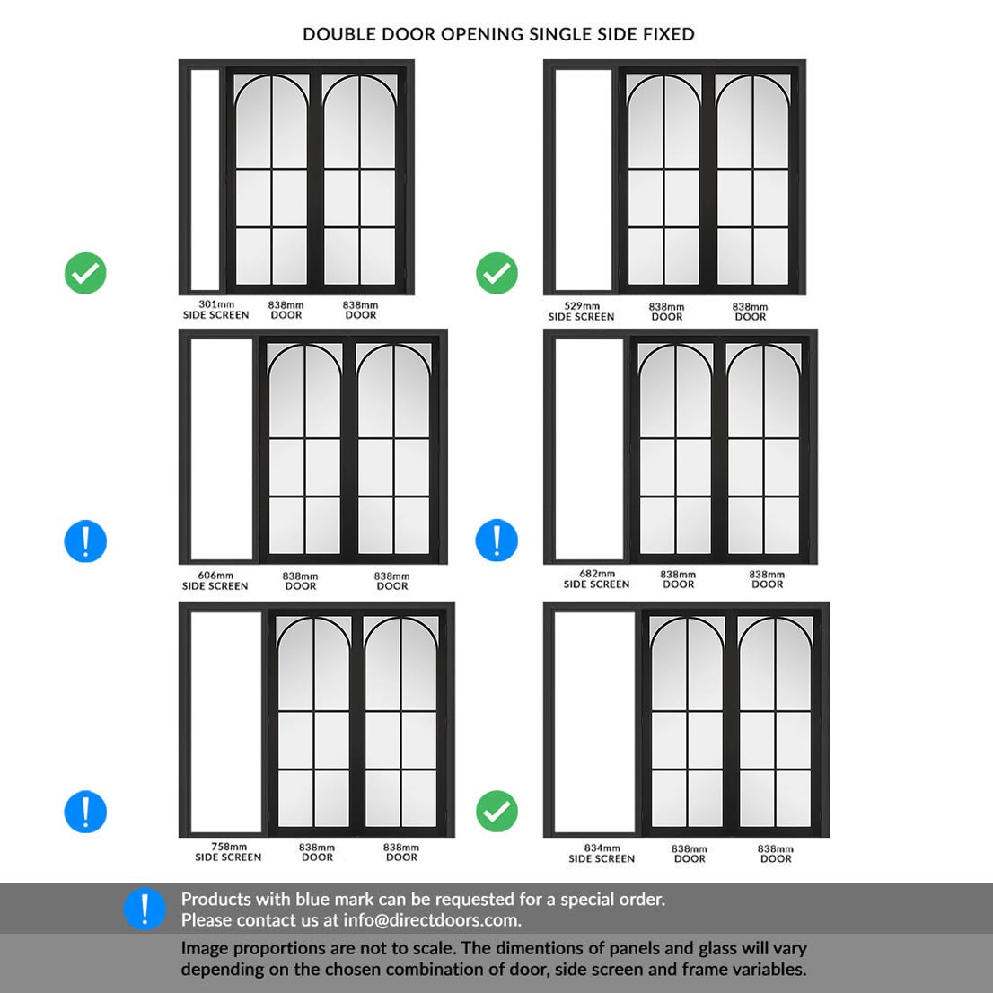 BlackRoom Divider - Astoria Clear Glass Prefinished Door Pair with Ful ...