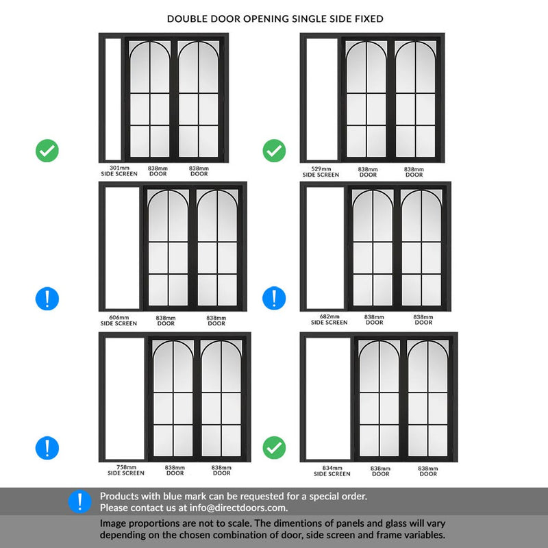 BlackRoom Divider - Astoria Clear Glass Prefinished Door Pair with Ful ...