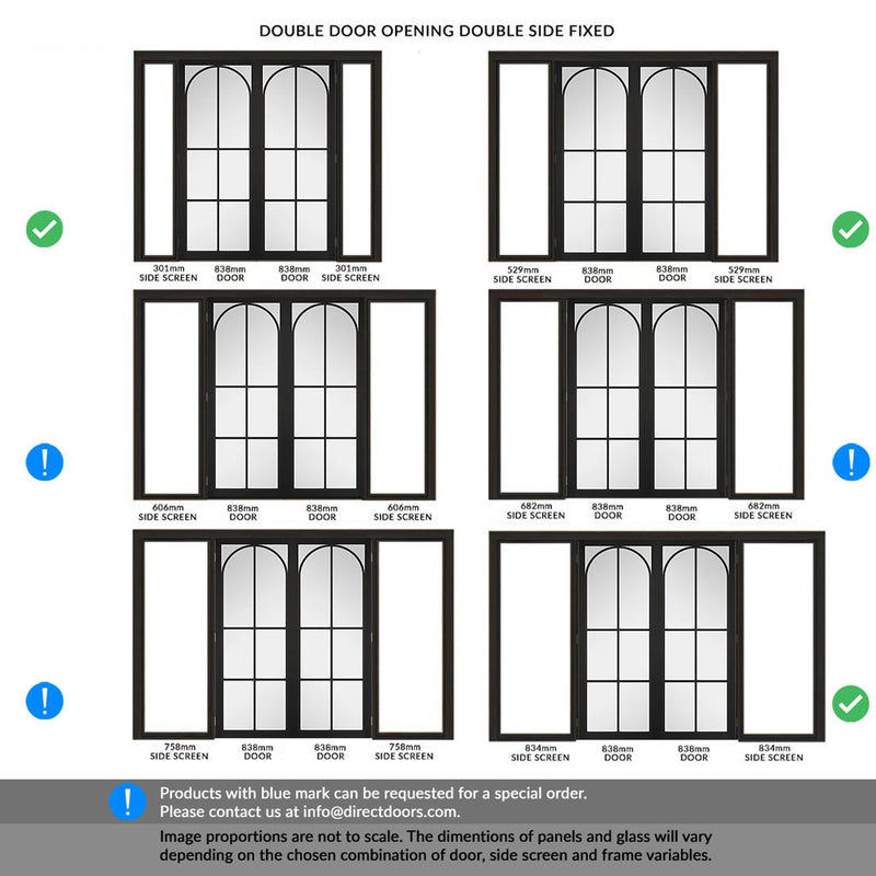 BlackRoom Divider - Astoria Clear Glass Prefinished Door Pair with Ful ...