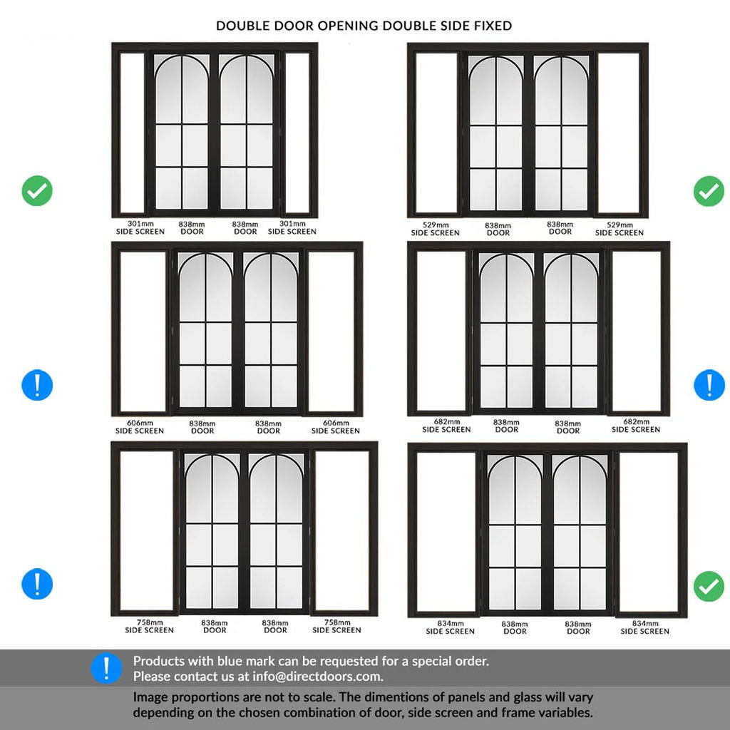 BlackRoom Divider - Astoria Clear Glass Prefinished Door Pair with Ful