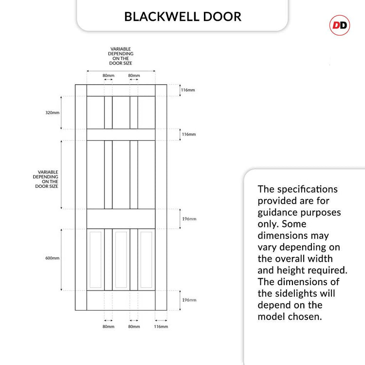 Exterior Georgian Blackwell 6L 3P Front Door with Single Sidelight and ...