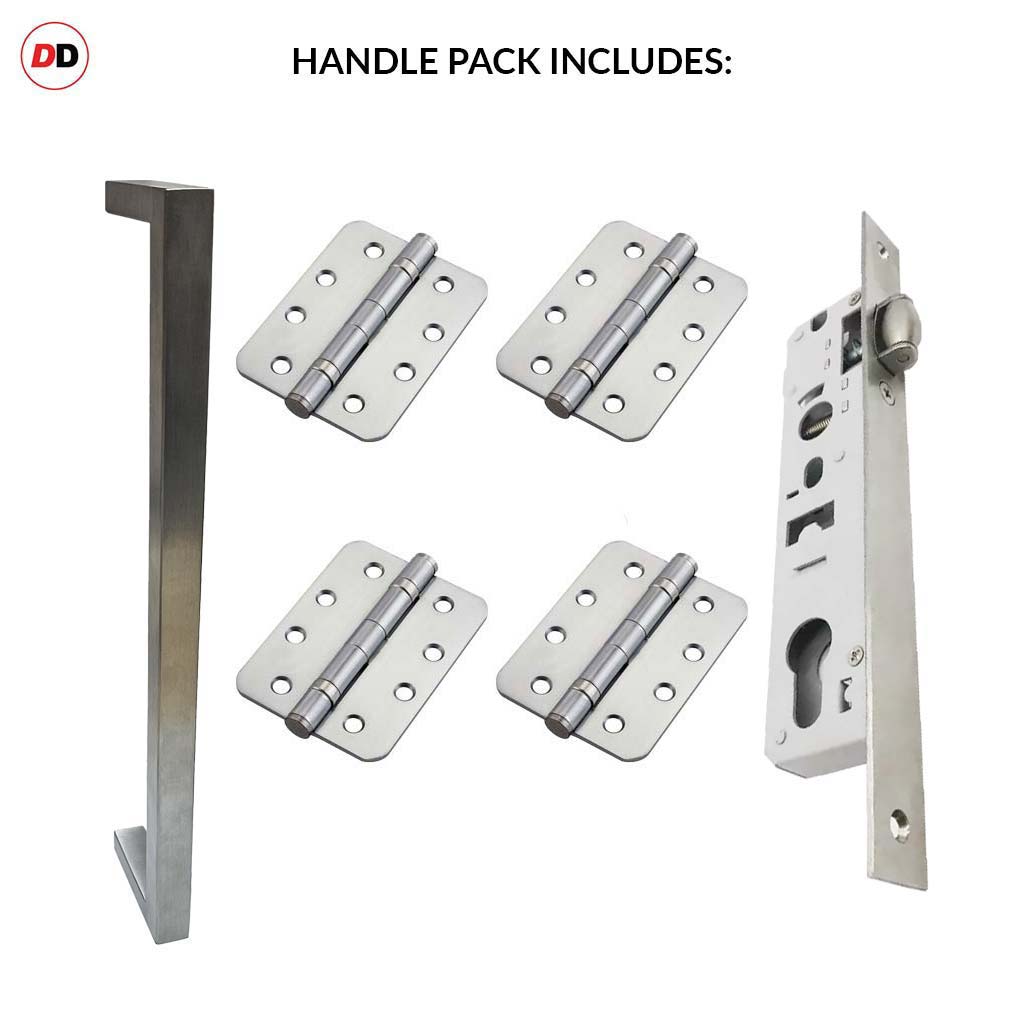 Concord 280mm Back to Back Pull Handle Pack - 4 Radius Cornered Hinges