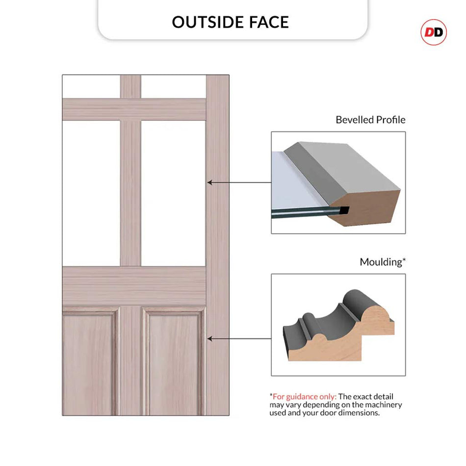 Exterior Victorian Bird 2L 6P Front Door with Two Sidelights & Transom ...