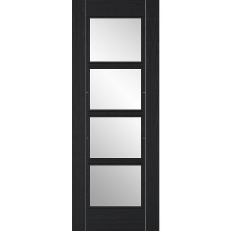 Vancouver Charcoal Black 4 Pane Door - Clear Glass - 1/2 Hour Fire Rat ...