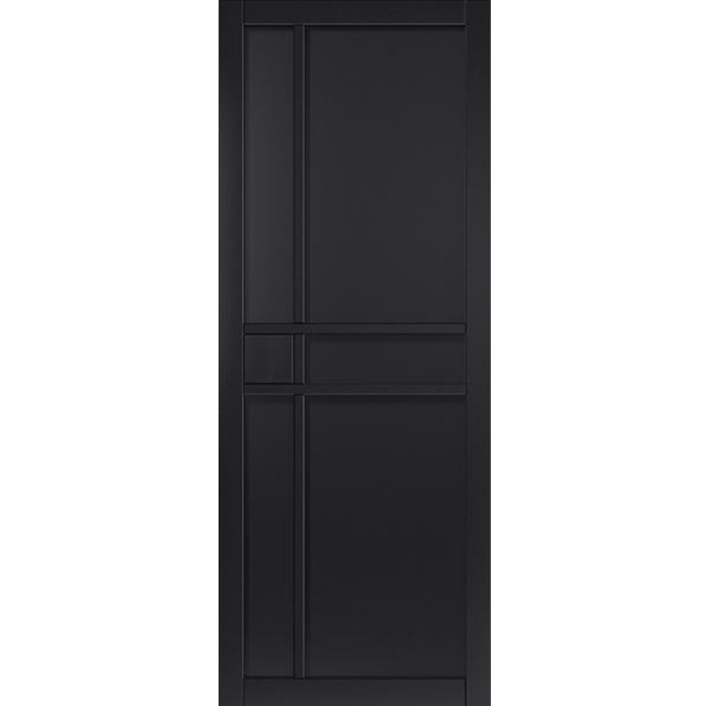 Top Mounted Black Sliding Track & Double Door - Industrial City Black