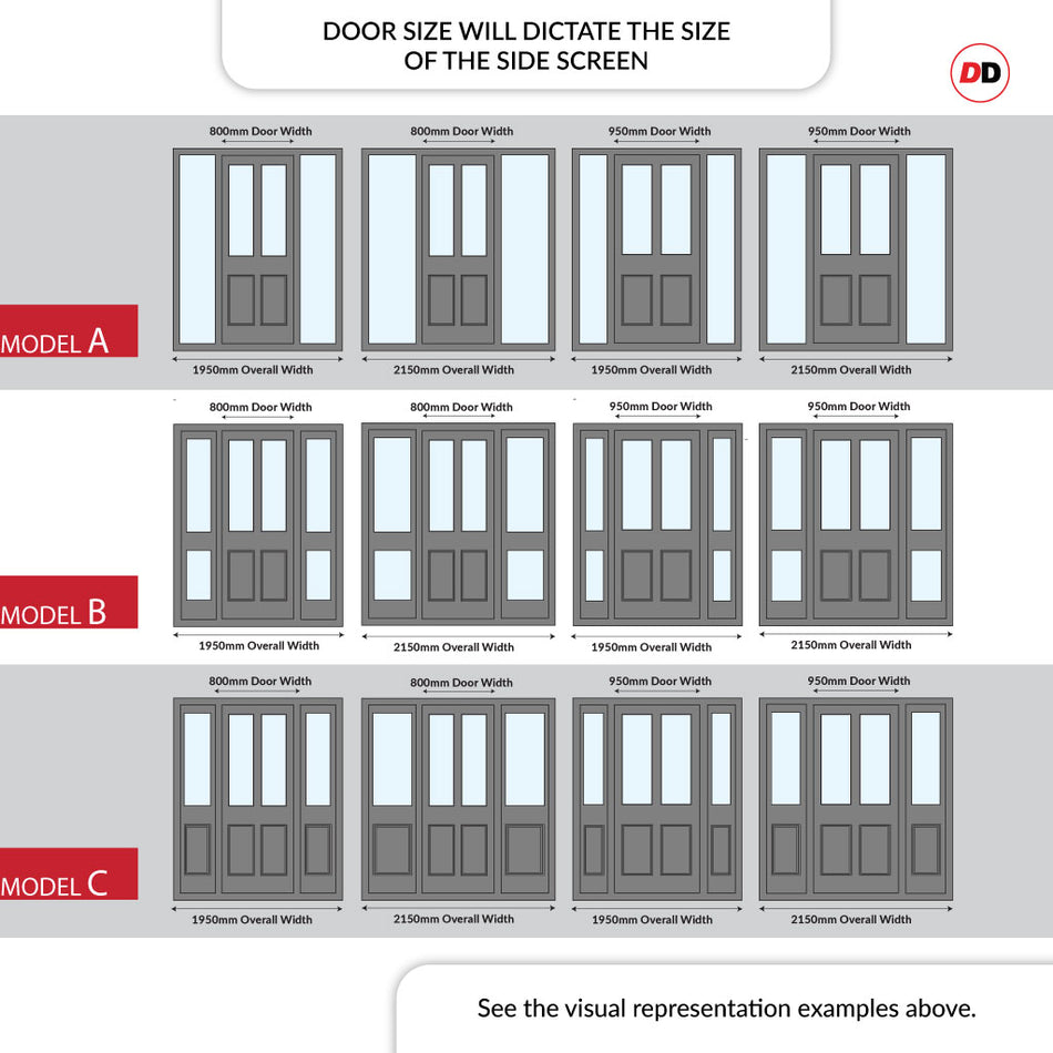 Exterior Colonial 2L 2P Front Door with Two Sidelights - Customisable ...