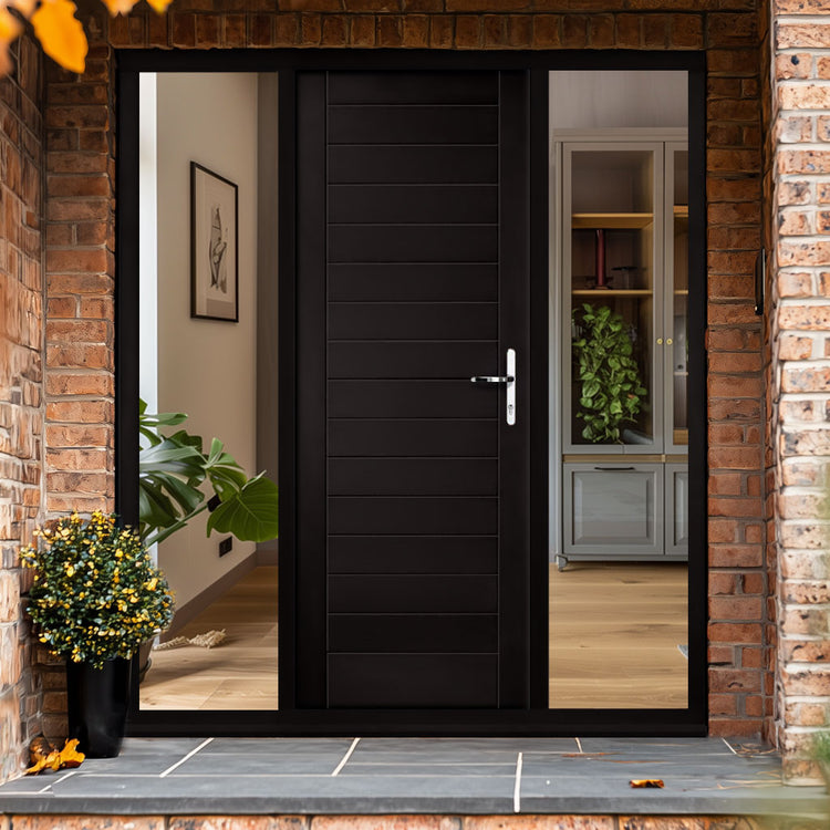 Hayes Flush External Hardwood Front Door and Frame Set - Two Unglazed ...