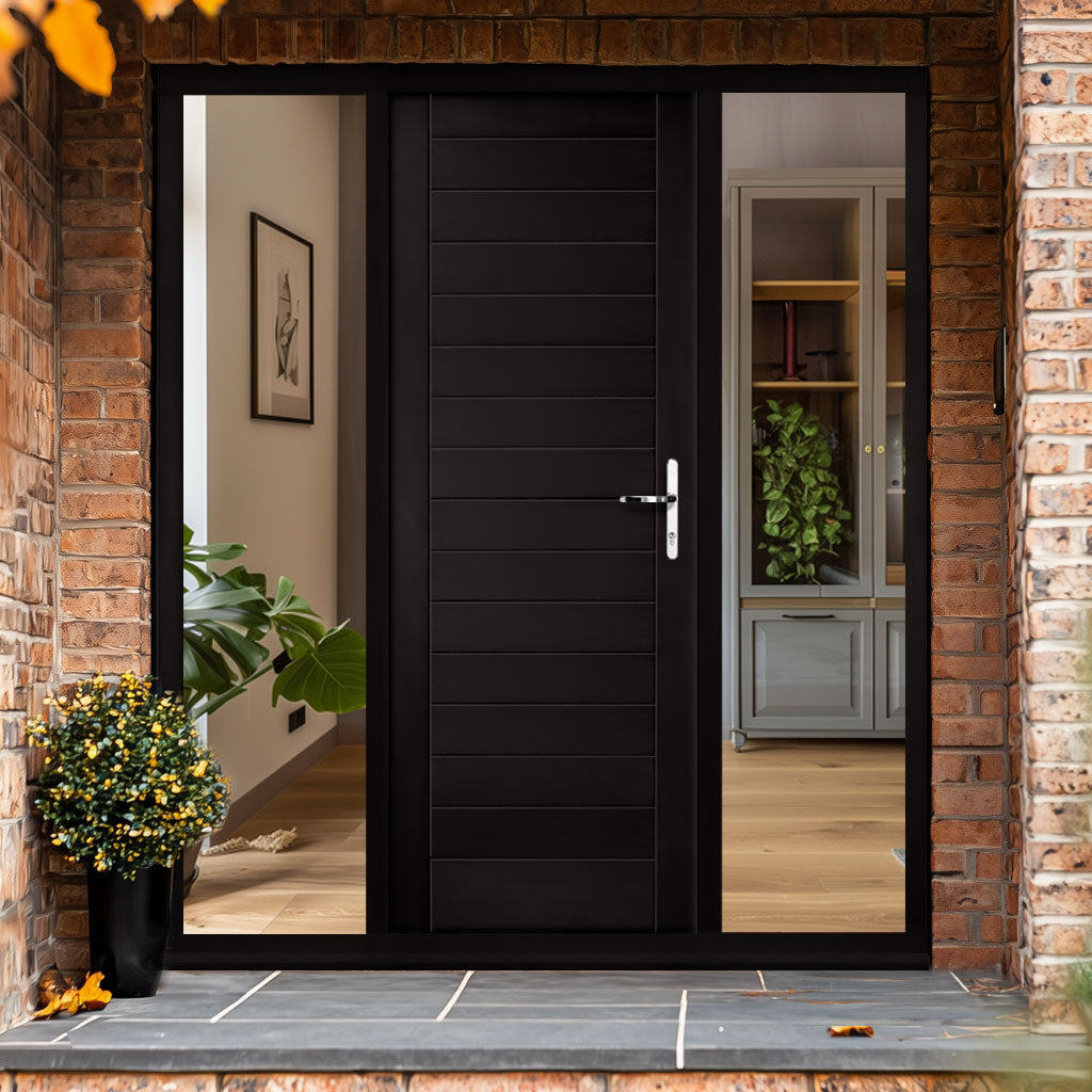 Hayes Flush External Hardwood Front Door and Frame Set - Two Unglazed