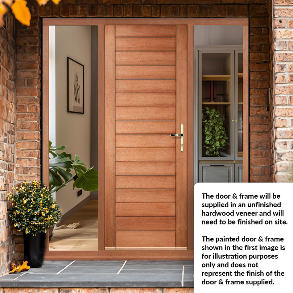 Hayes Flush External Hardwood Front Door and Frame Set - Two Unglazed ...