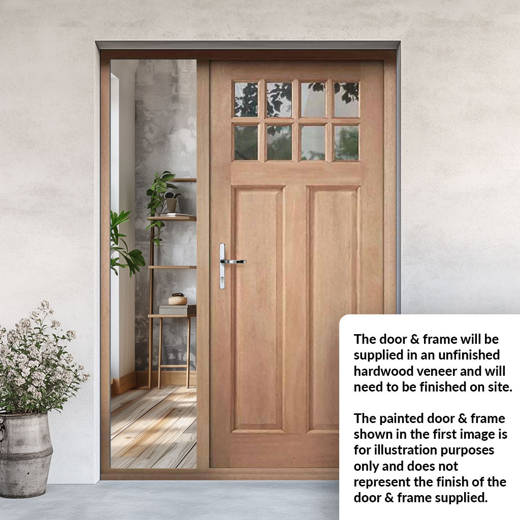 Chigwell External Hardwood Front Door and Frame Set - Clear Double Gla