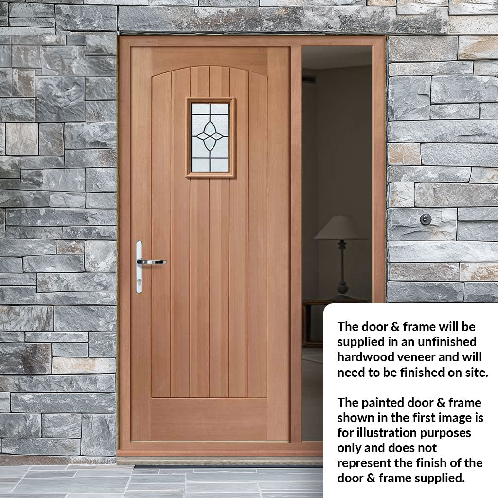 Cottage External Hardwood Front Door and Frame Set - Bevelled Double G