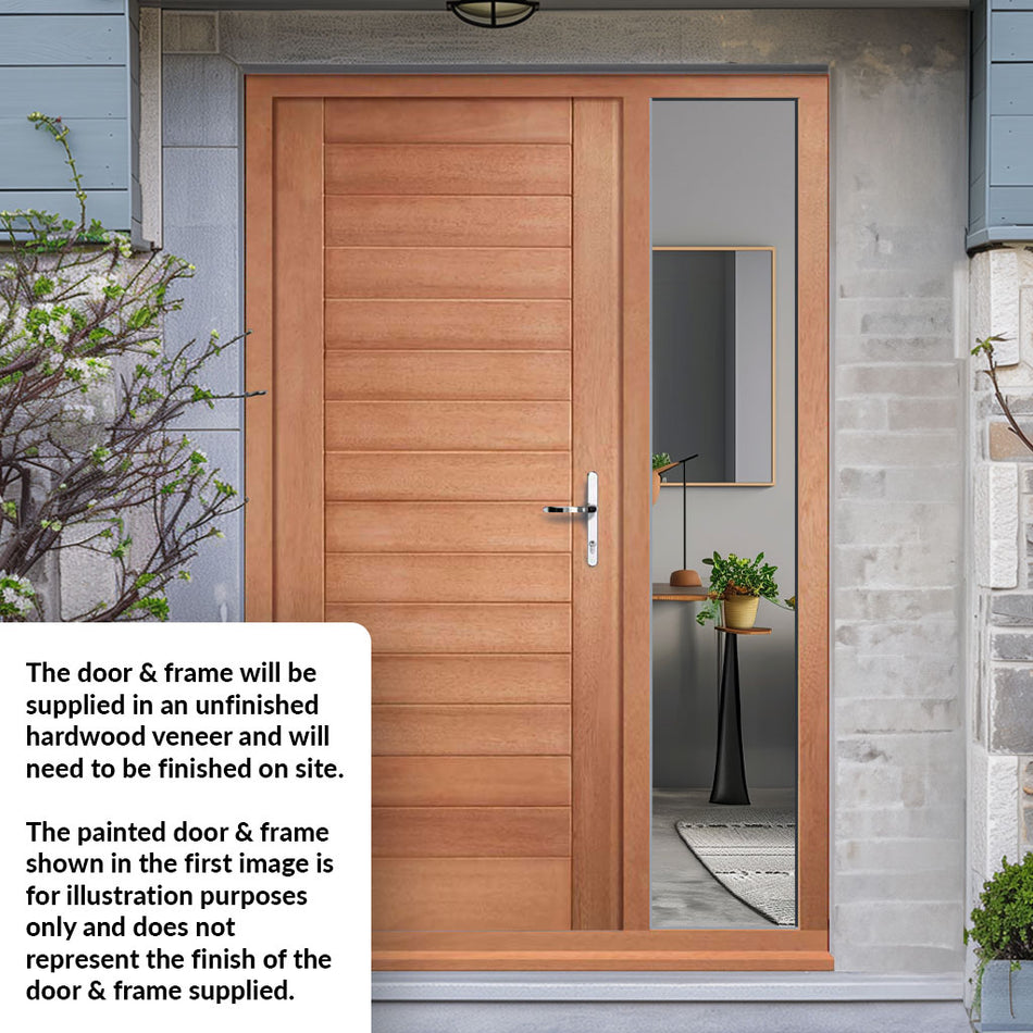 Hayes Flush External Hardwood Front Door and Frame Set - One Unglazed ...