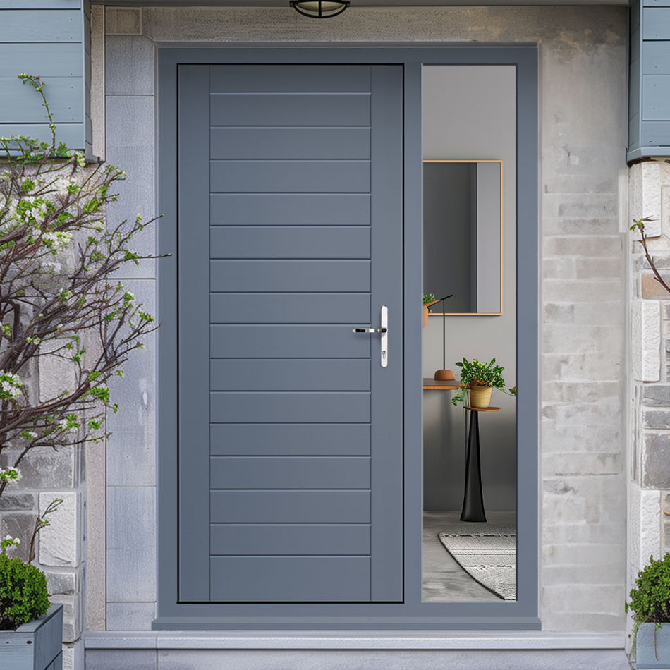 Hayes Flush External Hardwood Front Door and Frame Set - One Unglazed ...