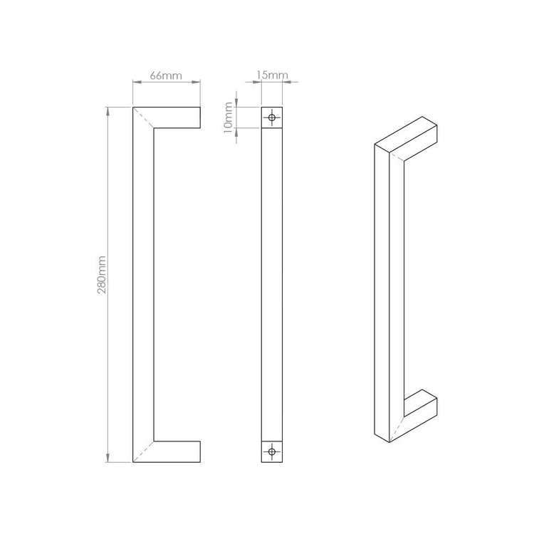 Concord 280mm Single Pull Handle - Matt Black – Direct Doors