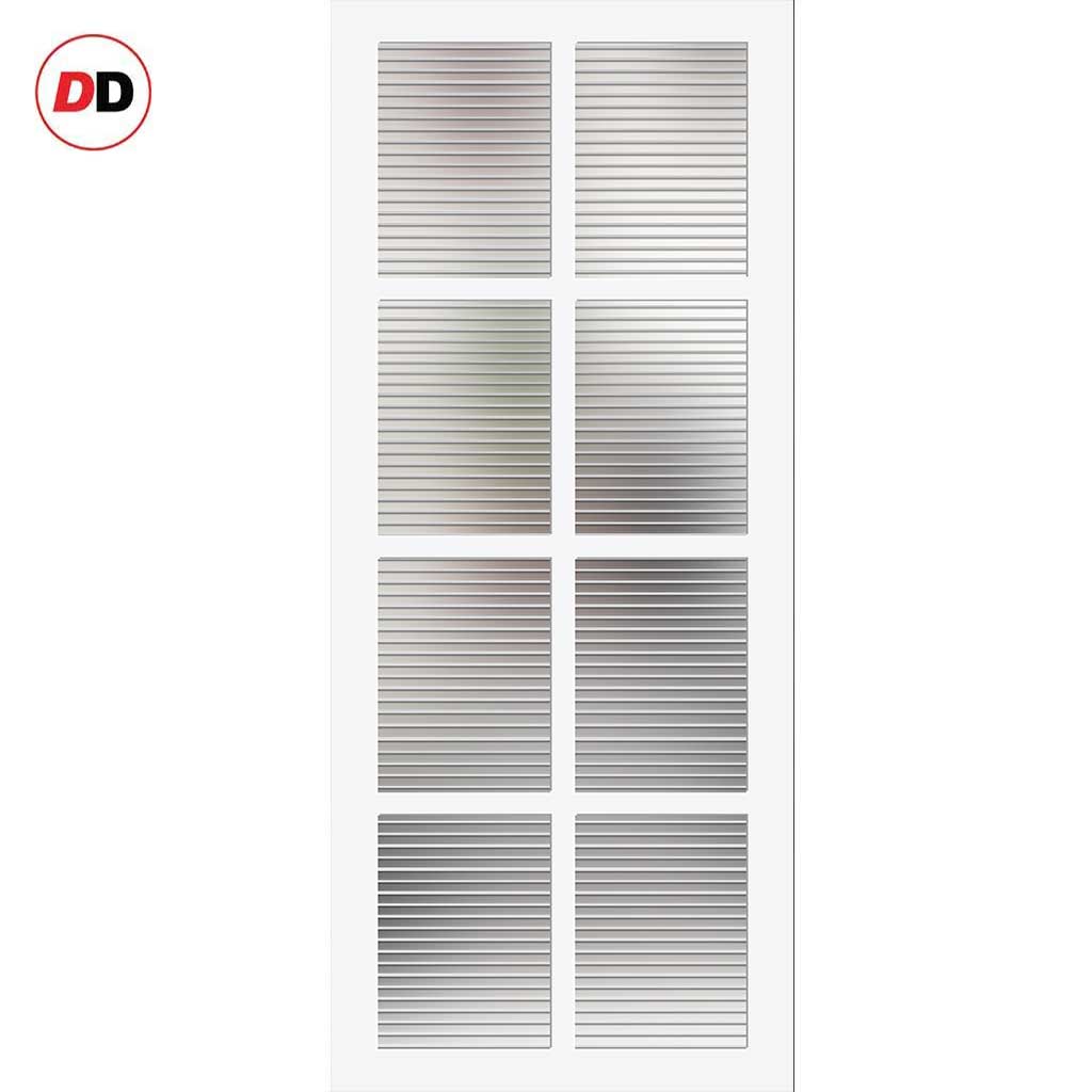 Perth 8 Pane Solid Wood Internal Door UK Made DD6318 - Clear Reeded Gl