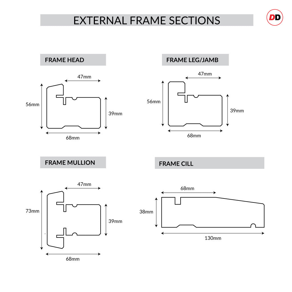 Harrow External Hardwood Front Door and Frame Set - Frosted Double Gla ...