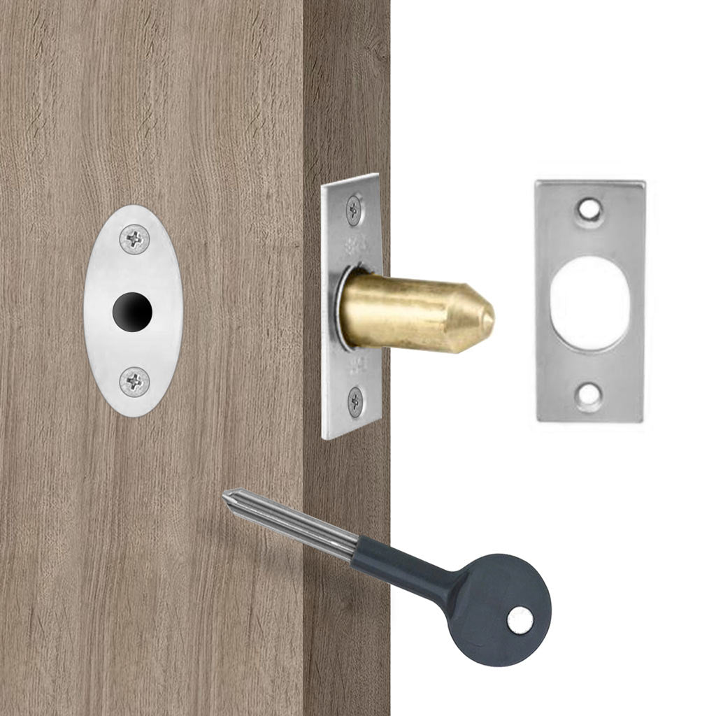 Eurospec DSB8225, Security Door Bolts & Key - Polished Chrome Finish