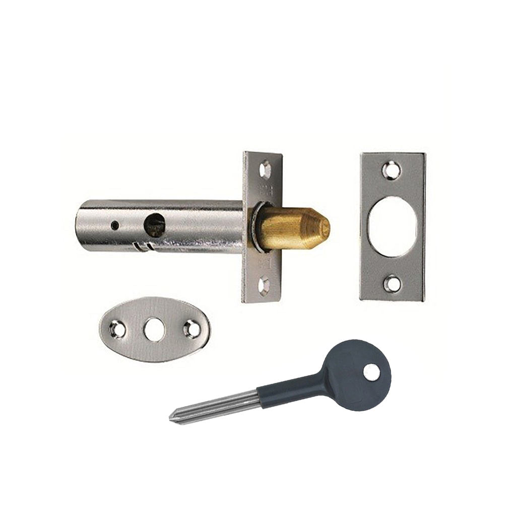 Eurospec DSB8225, Security Door Bolts & Key - Polished Chrome Finish