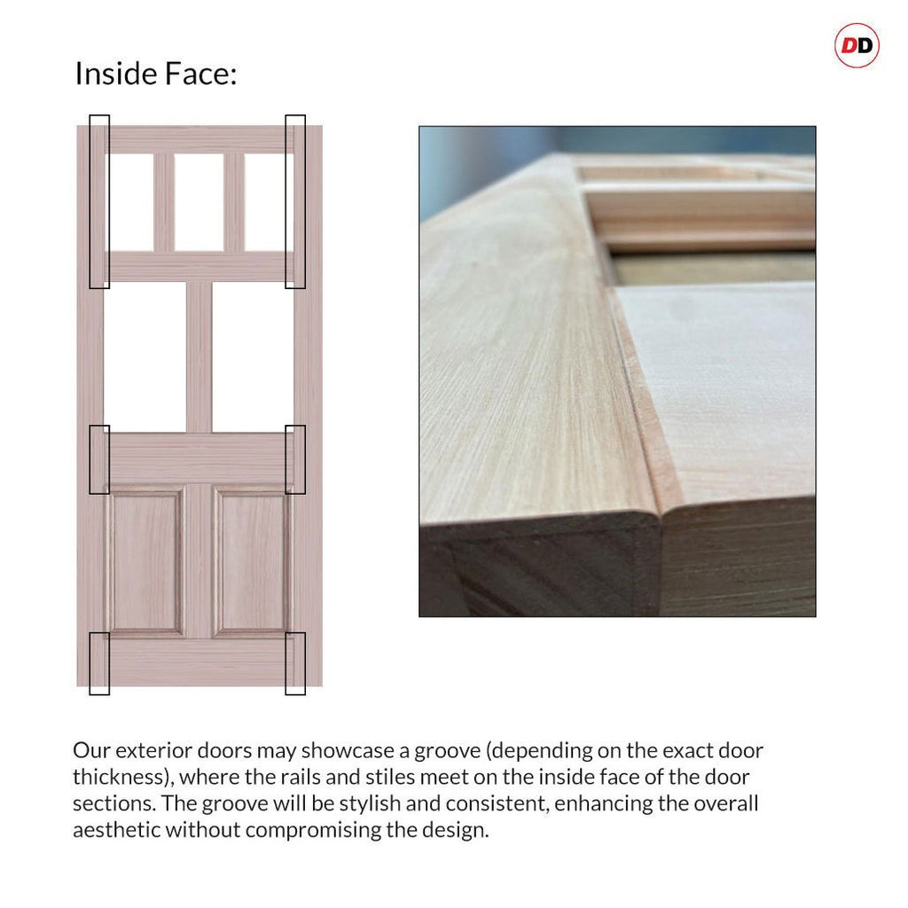 External Victorian Gaskell Made to Measure Front Door - 57mm Thick - S