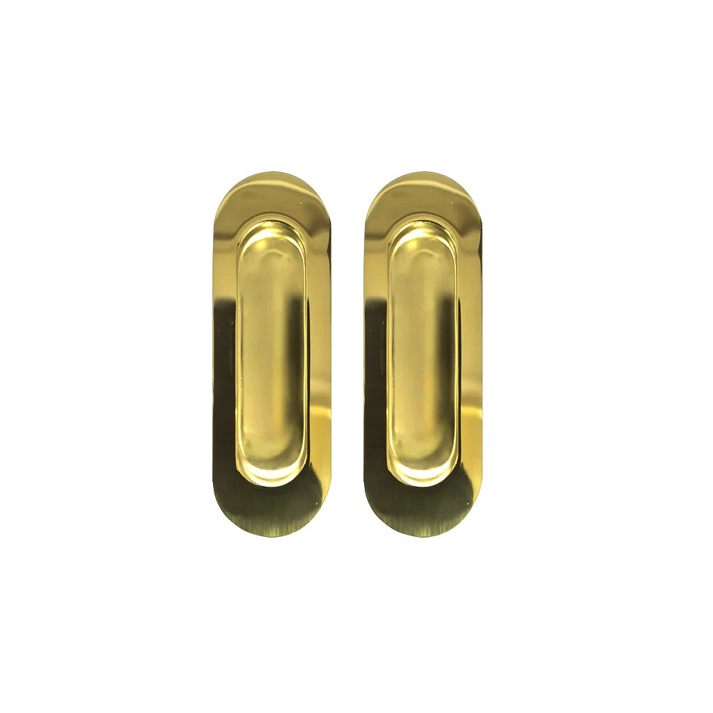 Burbank 120mm Sliding Door Oval Flush Pulls Pair and Single Finger Pul