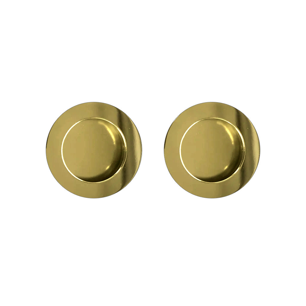 Anniston 50mm Sliding Door Round Flush Pulls Pair and Single Finger Pu
