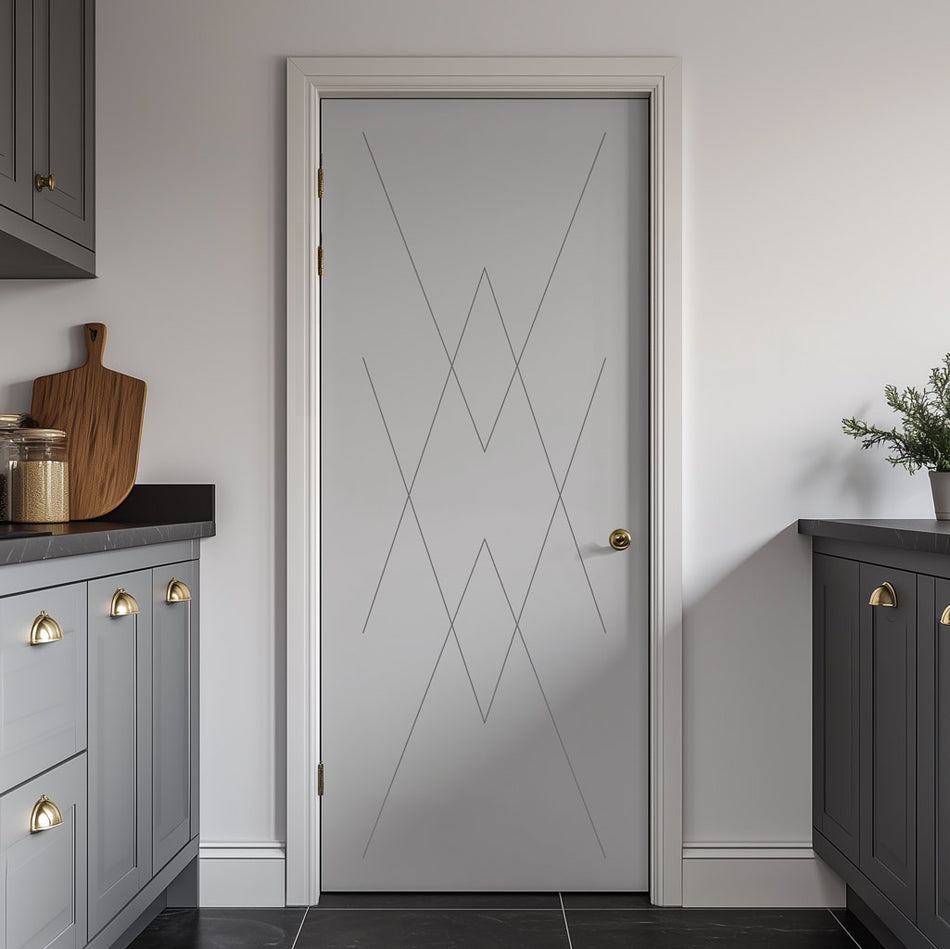 V-Line® Grooved Flush Door V077 - Premium Primed - Six Colour Options ...