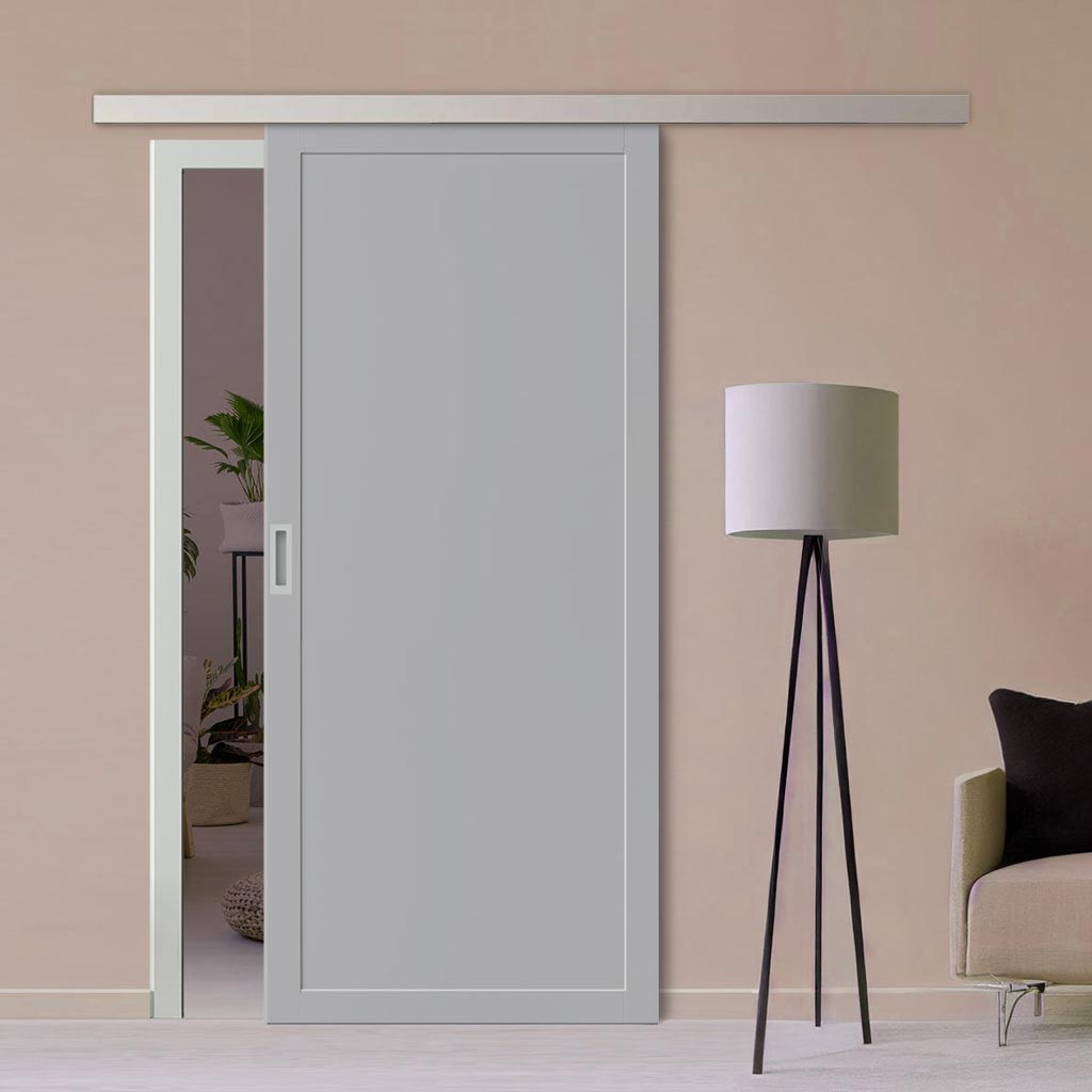 Single Sliding Door & Premium Wall Track - Eco-Urban® Baltimore 1 Pane