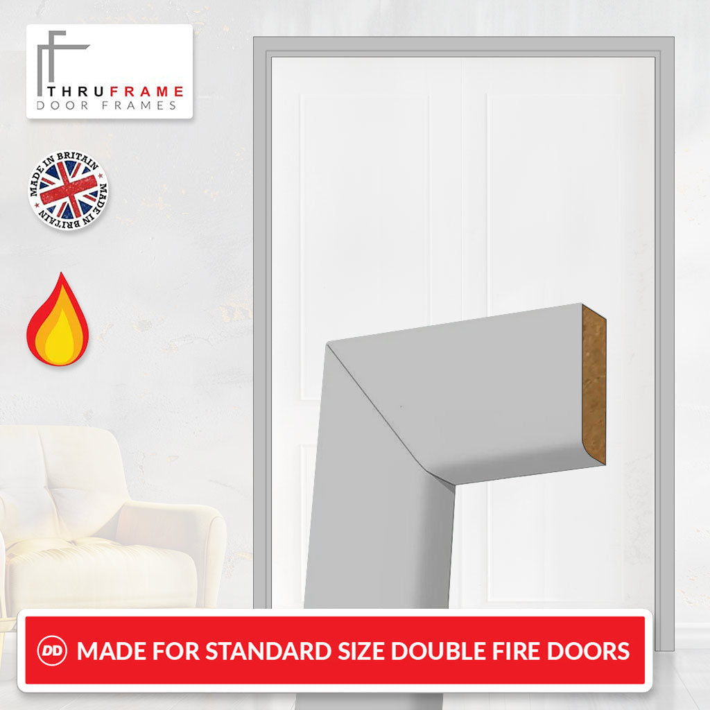 Made to Size Thruframe Interior Mist Grey Primed Door Lining Frame and